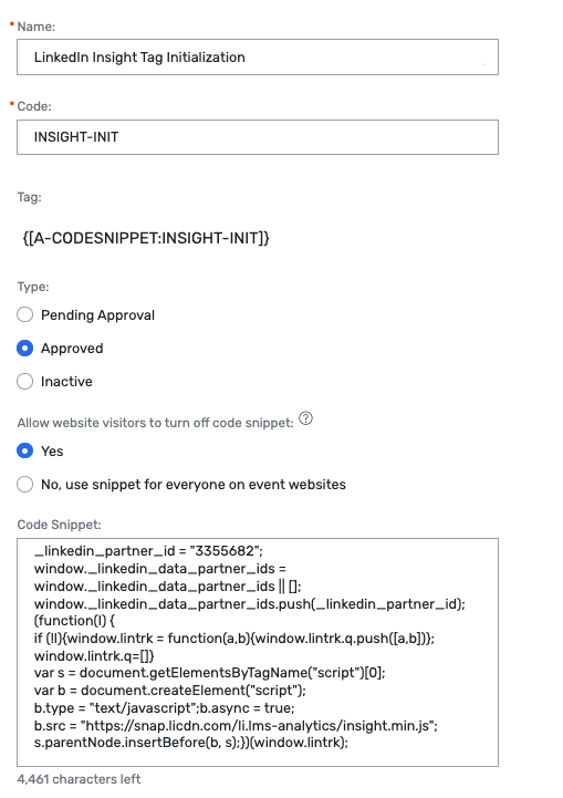Integrating LinkedIn Insight Tag Manager