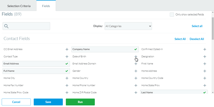 Managing Your Report's Criteria and Fields