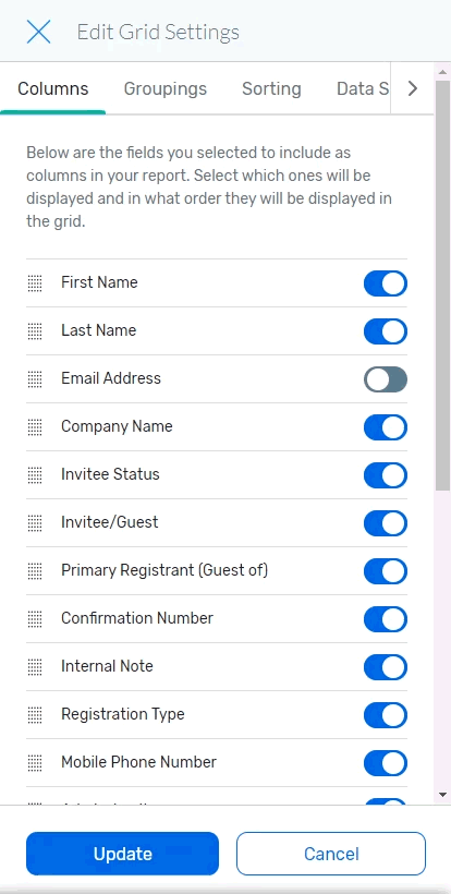 Customizing Your Report Widgets