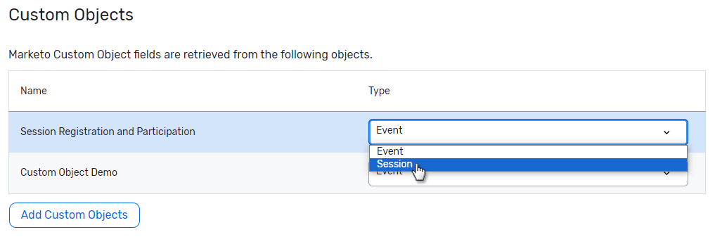 Configuring Marketo Custom Objects
