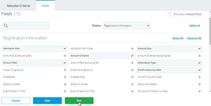 Pulling All Registration Details in One Report