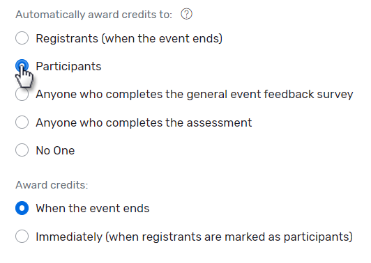 Using Event Credits