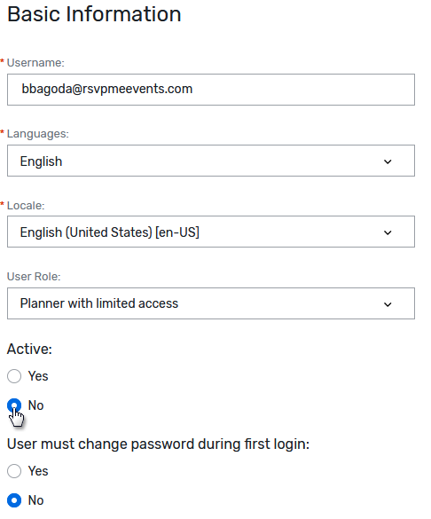 Managing Event Users and User Roles
