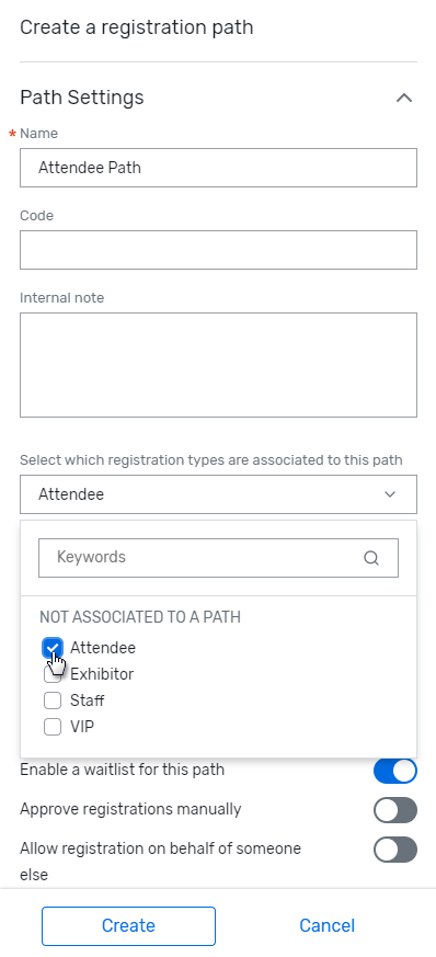 Adding Registration Paths to Your Event