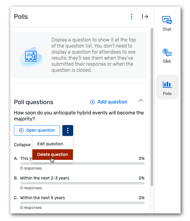 Moderating Live Polls on the Attendee Hub Website and App