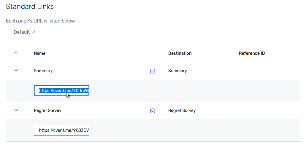 Accessing Your Event Weblinks