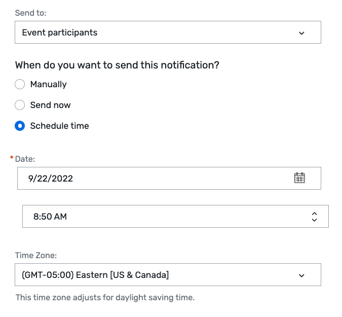 Managing Notifications for Attendee Hub