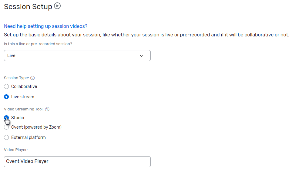 Setting Up Virtual Sessions for the Attendee Hub Website