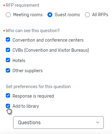 Adding Questions to Your RFP