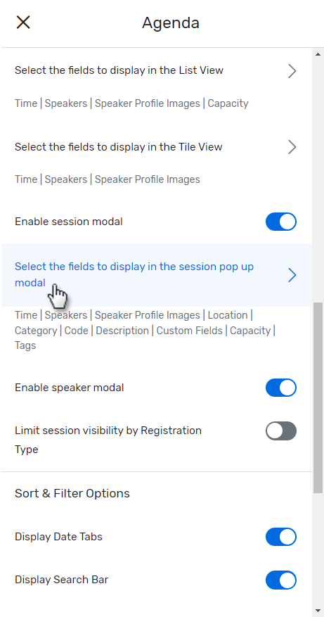 Setting Up the Agenda Widget