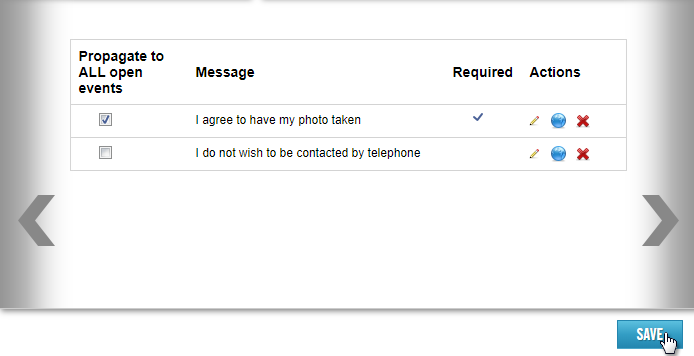 Managing Custom Consent Messages