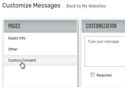 Managing Custom Consent Messages