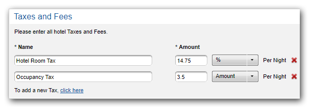 Managing Hotel Taxes, Fees, and Tax Disclaimers in Passkey