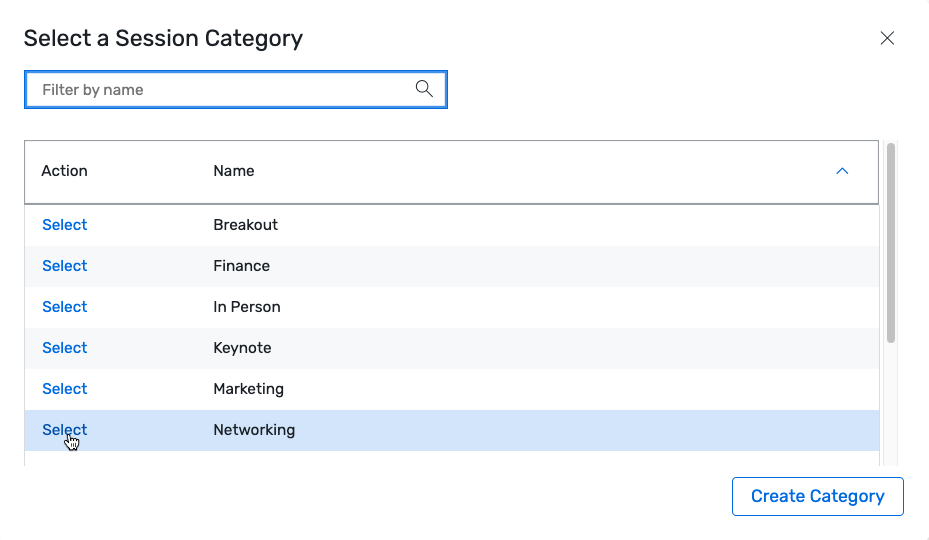 Managing Session Categories