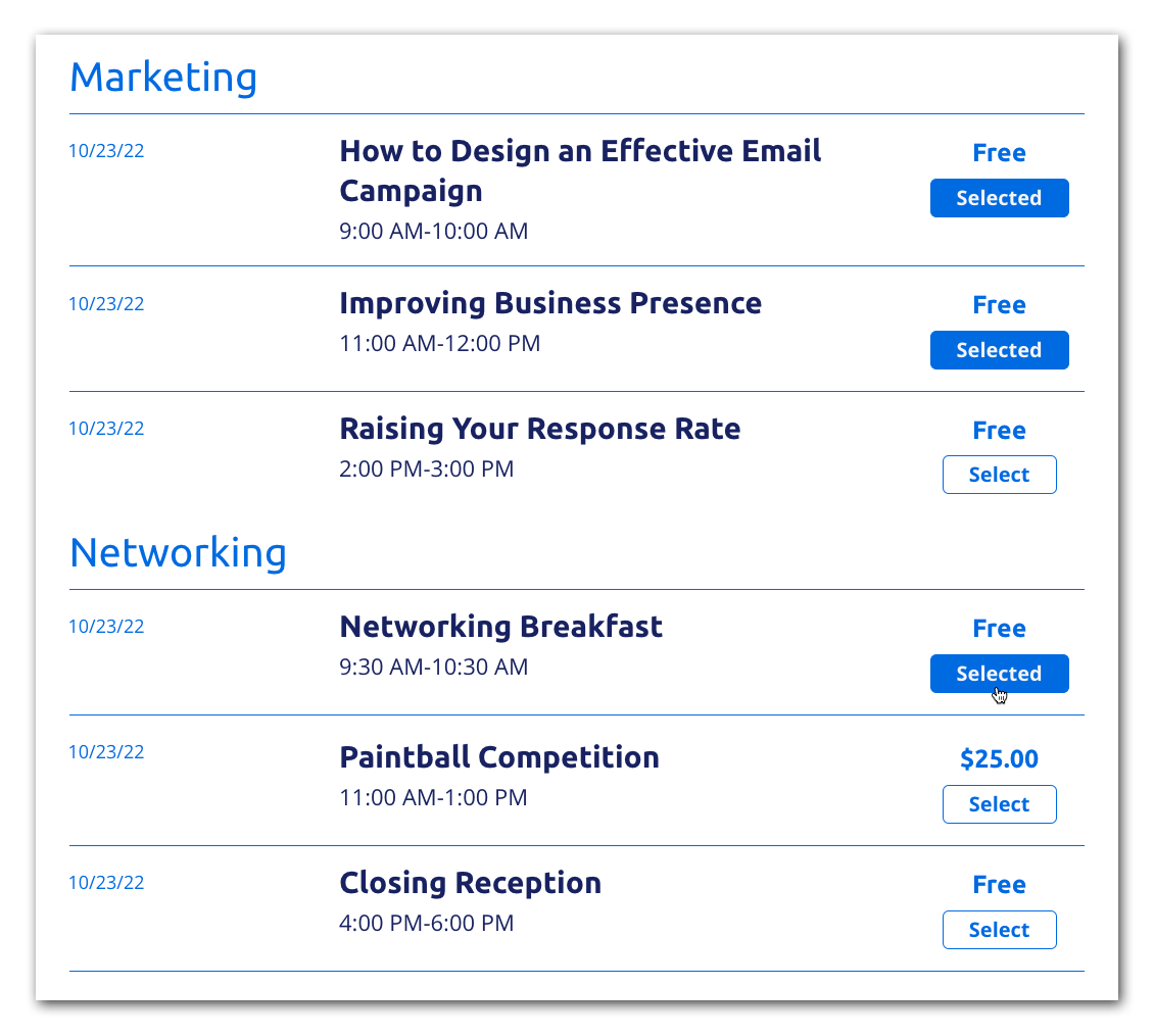Managing Session Categories