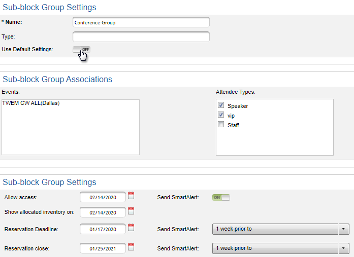 Managing Sub-Block Groups in Passkey Events
