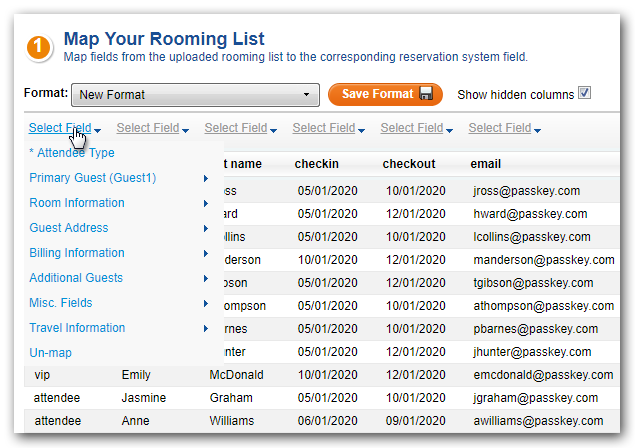 Mapping Passkey Room List Fields