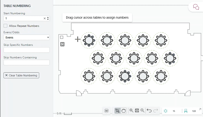 Numbering Tables in Event Diagramming