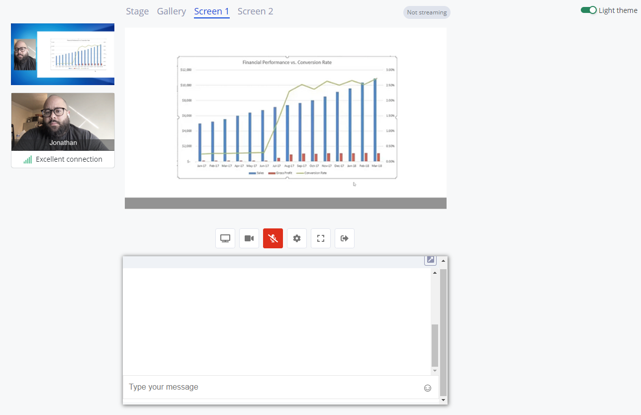 Possible Layouts in Speaker View for Studio Advanced
