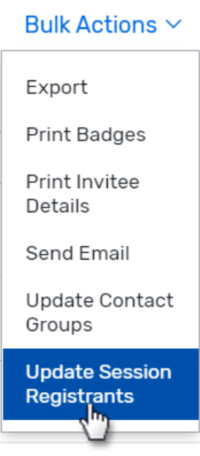 Registering or Unregistering Session Registrants in Bulk