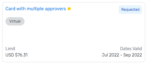 Requesting a Virtual Card
