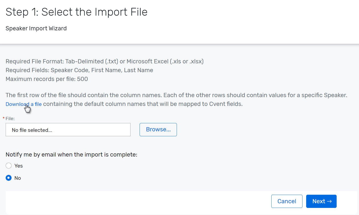Adding Speakers to Your Event