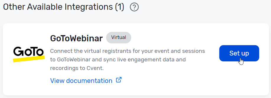 Authorizing the GoToWebinar Integration