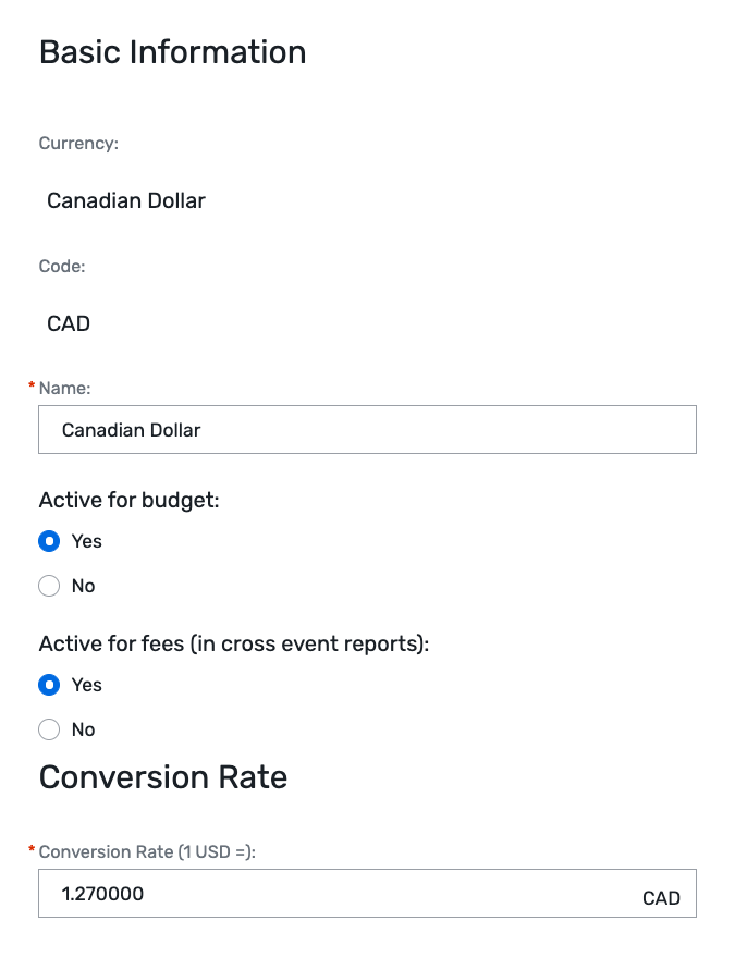 Setting Up Currency Conversion Rates