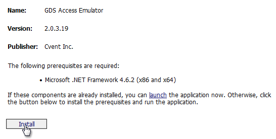 Installing the GDS Access Emulator