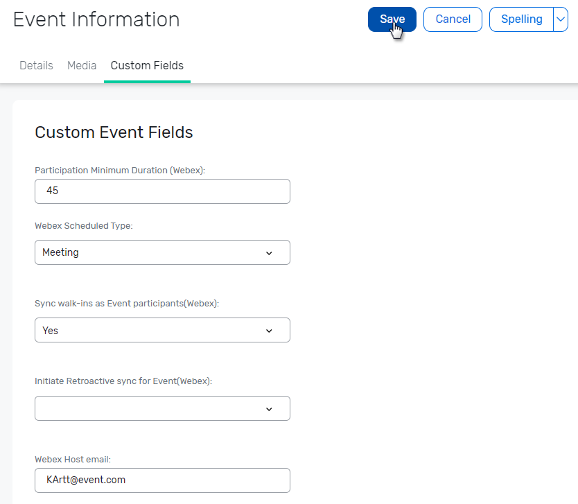 Integrating Webex with Your Event