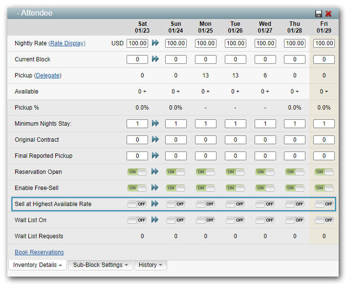 Updating the Rate of a Specific Reservation