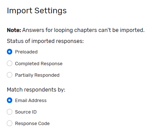 Importing Survey Answers