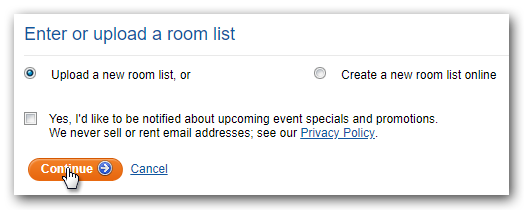 Uploading a New Passkey Room List