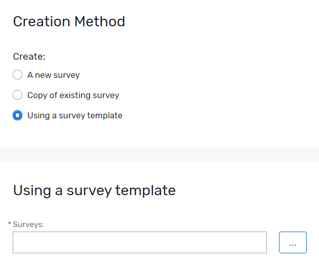 Using Survey Templates
