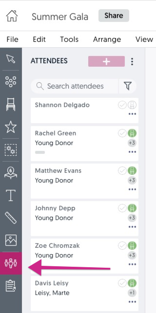 Editing Seating View Details in Event Diagramming