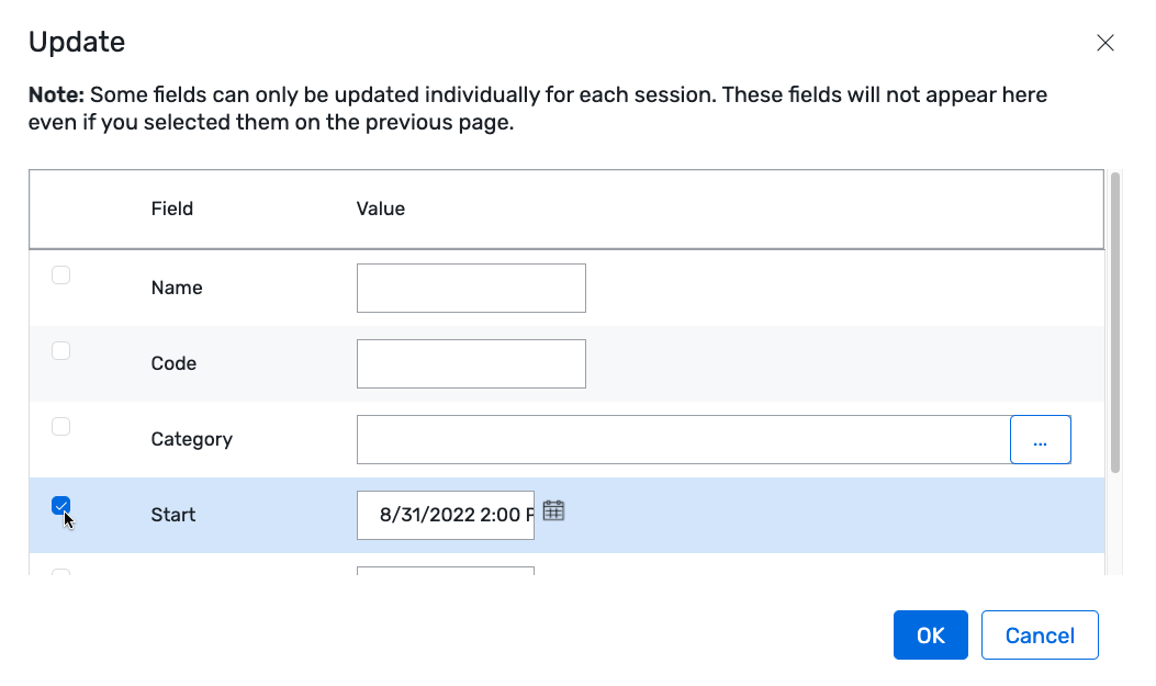 Editing Sessions in Bulk