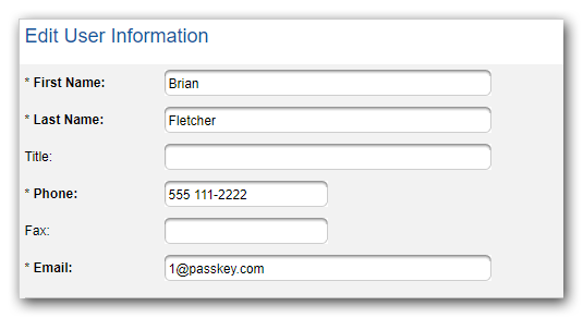 Editing User Profiles in Passkey