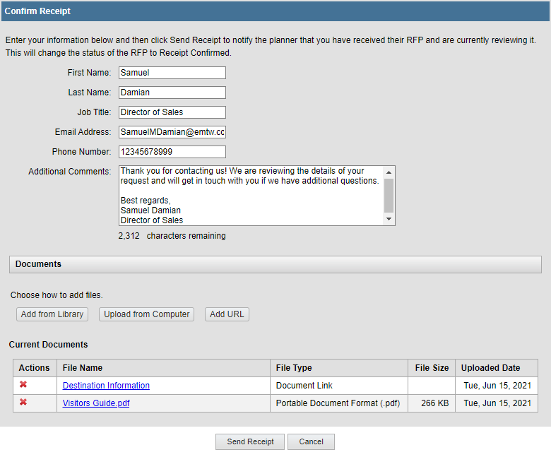 Confirming Receipt of a Lead Your CVB Was Copied on