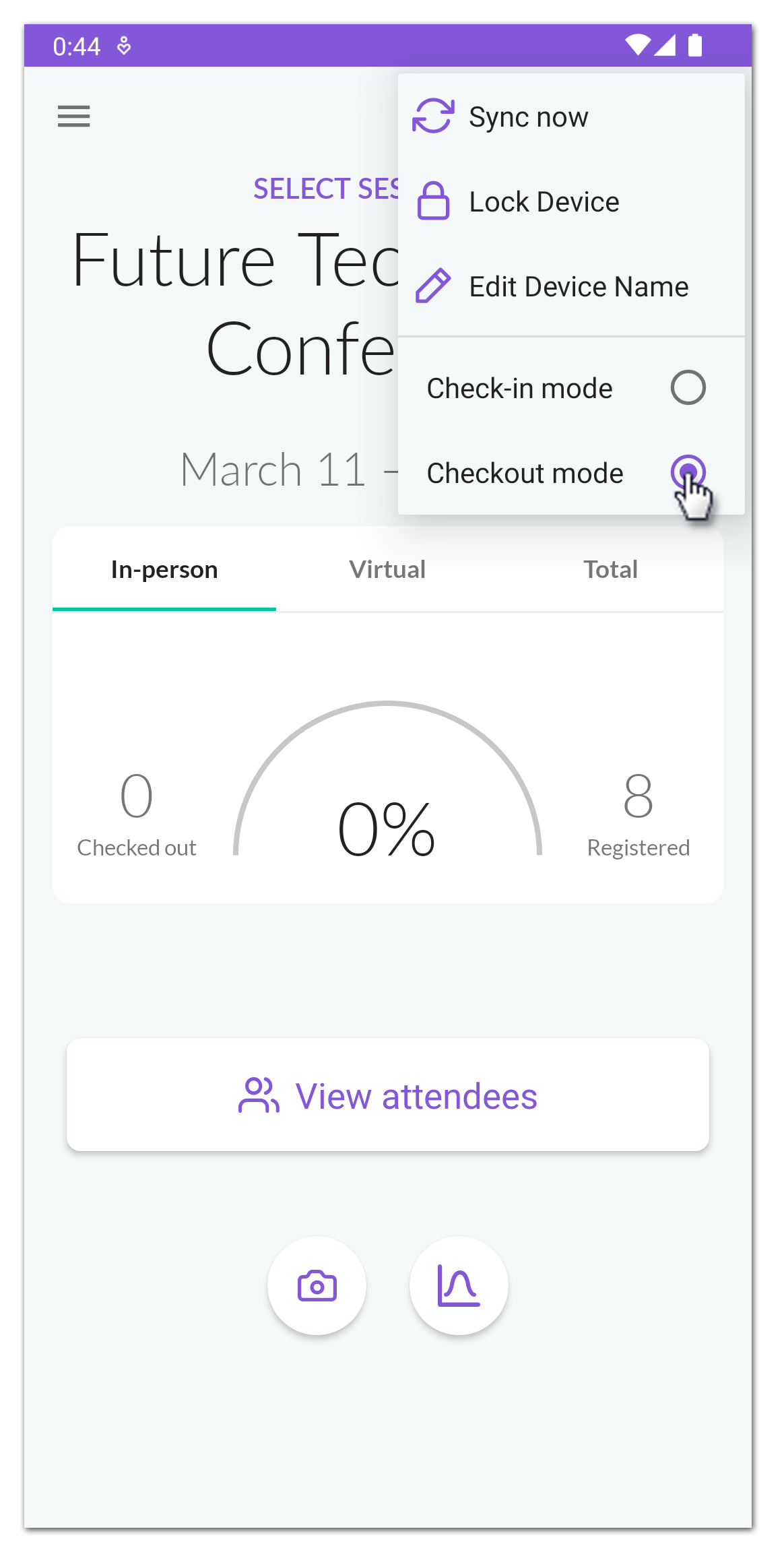 Checking Out Attendees in OnArrival on Android Devices