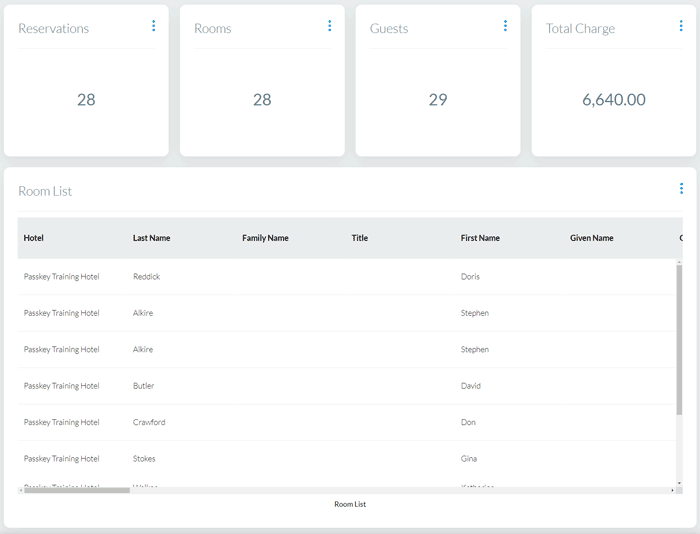 Running the Room List Report in Passkey