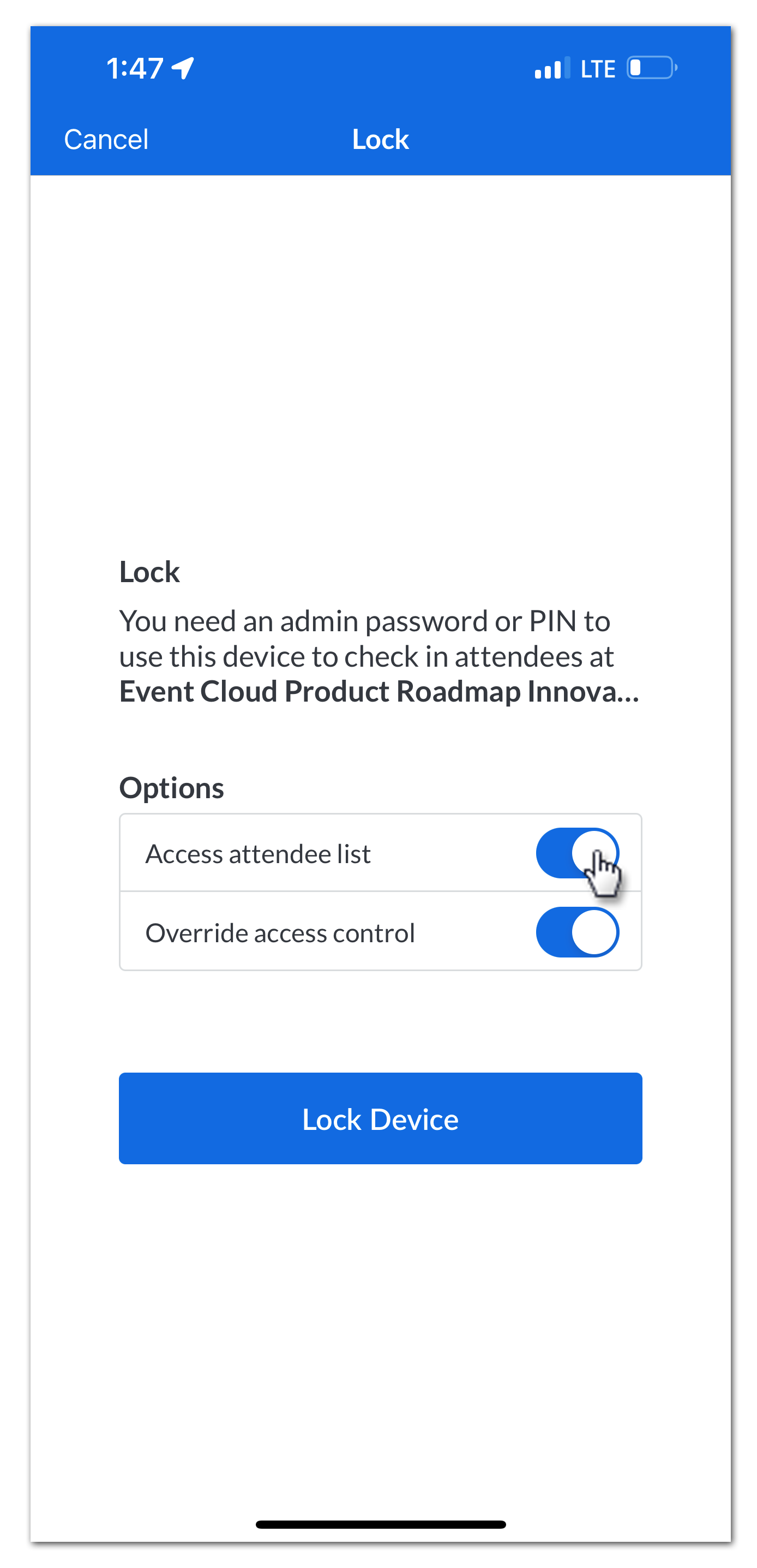 Locking Devices in OnArrival
