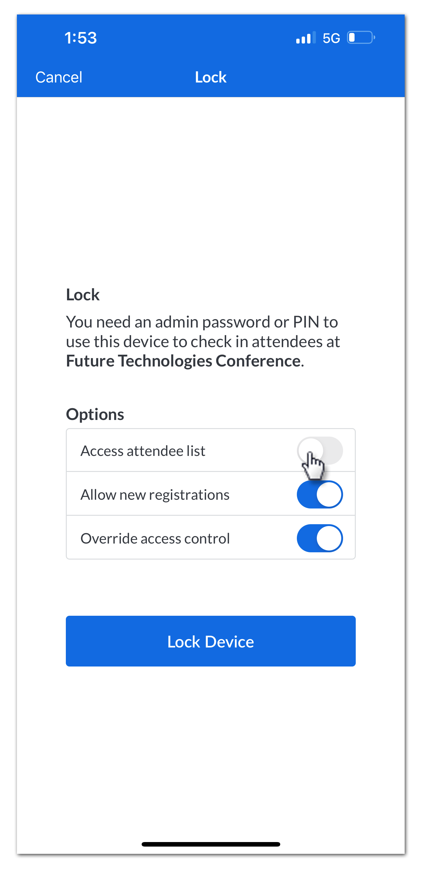 Locking Devices in OnArrival