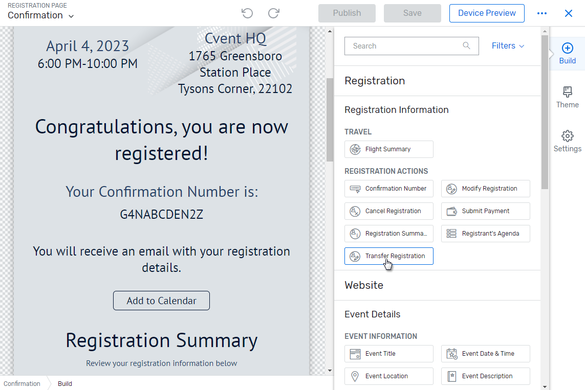 Substituting Registrations