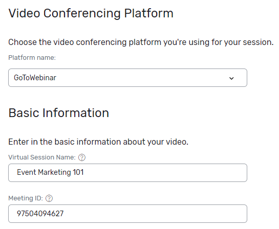 Integrating GoToWebinar with Your Session