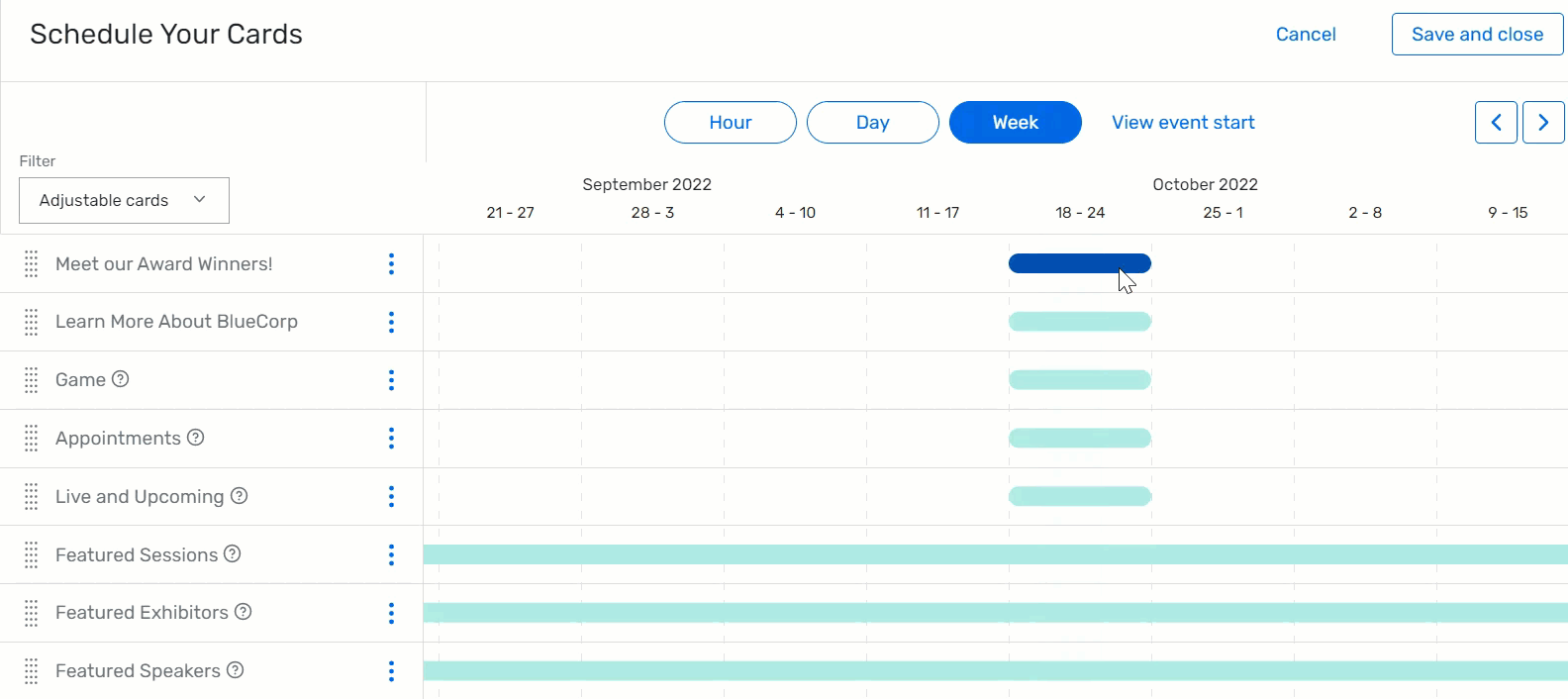 Determining When Cards Will Appear on Your Attendee Hub Home Page