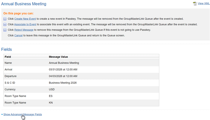 Creating a Passkey Event with GroupMasterLink
