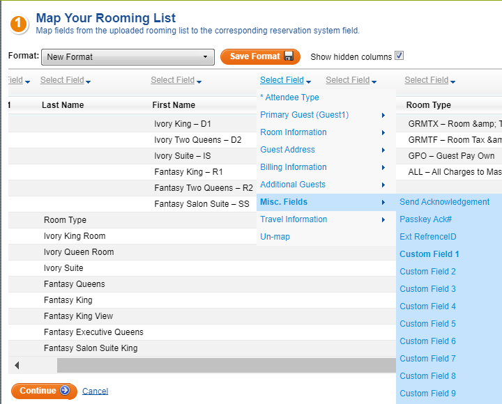 Data Transfer Rules for the Passkey Opera Integration