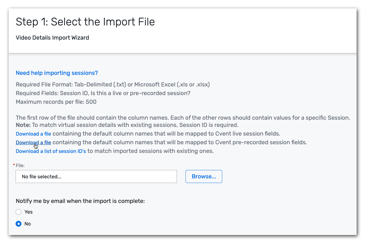 Importing Session Video Details for Attendee Hub