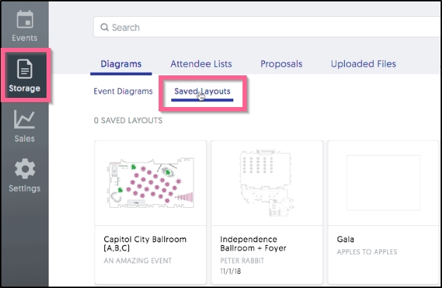 Finding and Reusing Saved Layouts in Event Diagramming