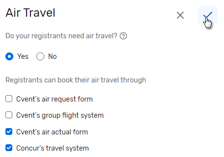 Setting Up Concur Travel in an Event